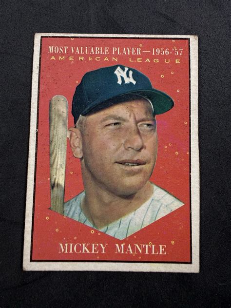 1961 Topps Most Valuable Players Mickey Mantle 475 New York Yankees