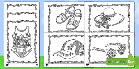 Printable Summer Clothes Colouring Pages Teacher Made