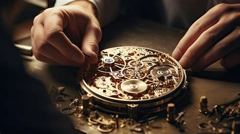 Premium Ai Image Intricate Details Of A Watchmaker Assembling A Timepiece