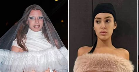 Kanye West S Ex Julia Fox Rivals Bianca Censori Wearing Bizarre Veil And G String The Mirror US