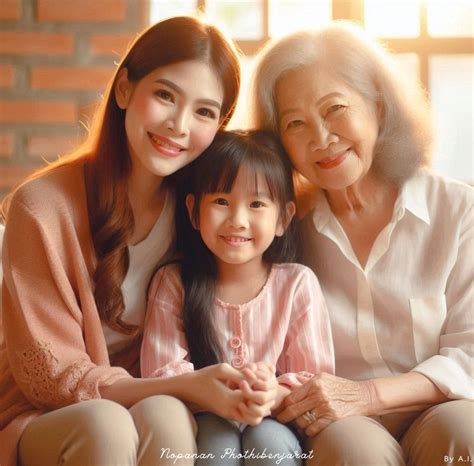 ความรักในครอบครัว สามรุ่น ภาพครอบครัวสุขสันต์ในโอกาสวันแม่ จาก A I