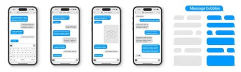 Premium Vector Message Smartphone Template Message Bubbles Chat On Smartphone Icons Phone