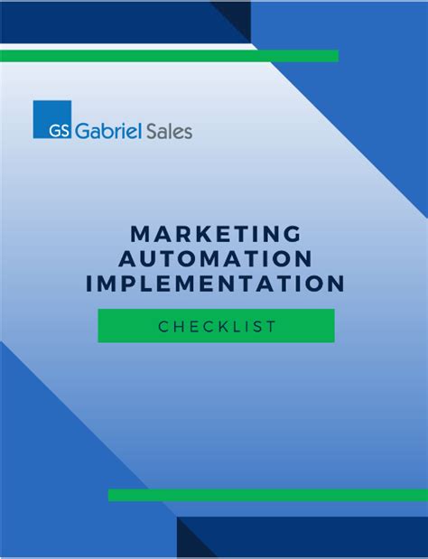 Marketing Automation Implementation Checklist With Form Gabriel Sales