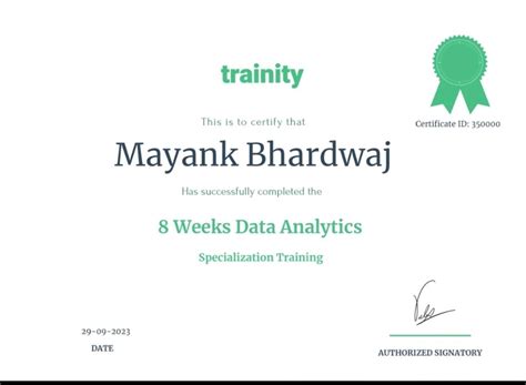 Mayank Bhardwaj On Linkedin Dataanalytics Trainingcompletion