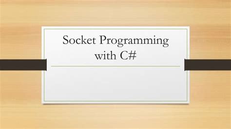 Socket Programming In C Ppt