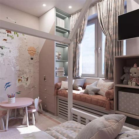 Оригинальный дизайн детской комнаты девочки дошкольницы