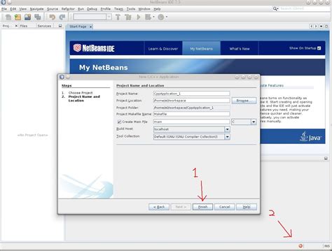 Netbeans Create New C Project Finish Button Nothing Happens