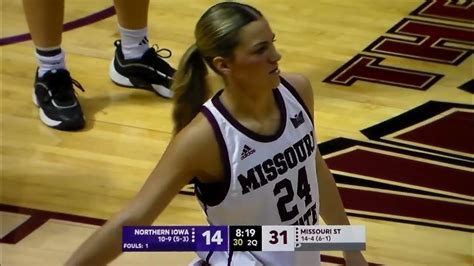 Missouri States Kaemyn Bekemeier Hits Shot Vs Northern Iowa Youtube