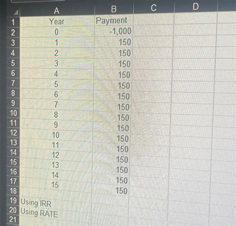 Solved Calculate Using IRR And RATE Excel Function List Chegg