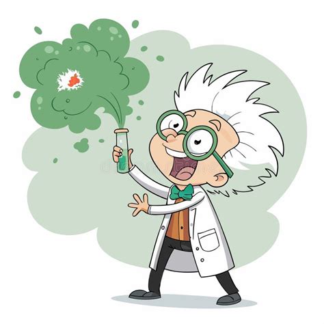 Funny Scientist With Exploding Potions Stock Illustration