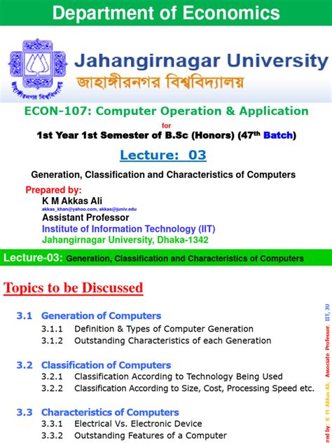 Econ 107 Lecture 03 Generation Classification And Characteristics Of Compu Pdf