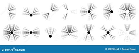 Sound Wave Radar Effect Icon Line Target Signal Or Concentric