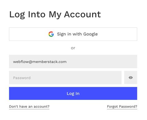 Login With Password Free Webflow Component