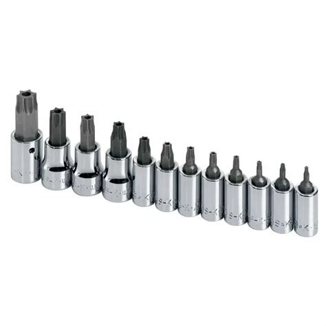 14 In And 38 In Dr Tamper Proof Torx Bit Socket Set 12 Pc
