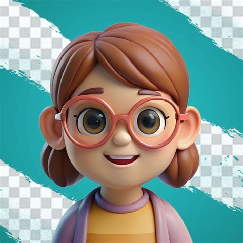 3d Illustration Of A Cute Cartoon Girl In Apron Smiling Premium Ai