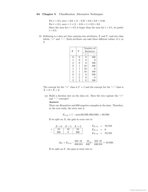 【数据挖掘导论课后习题答案】第5章 classification alternative techniques（含英文原版） 数据挖掘导论第