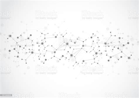 Molecular Structure Abstract Tech Background Medical Design Vector Illustration Stock