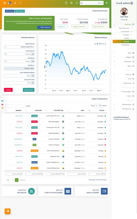 Crmx Rtl Multi Colour Light Banking Dashboad Multipurpose Themes