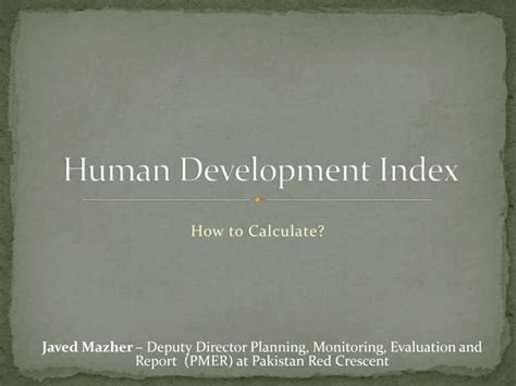 Hdi Calculation Pptx Science