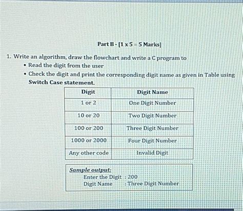 Solved Part B 1 X 55 Marks 1 Write An Algorithm Draw