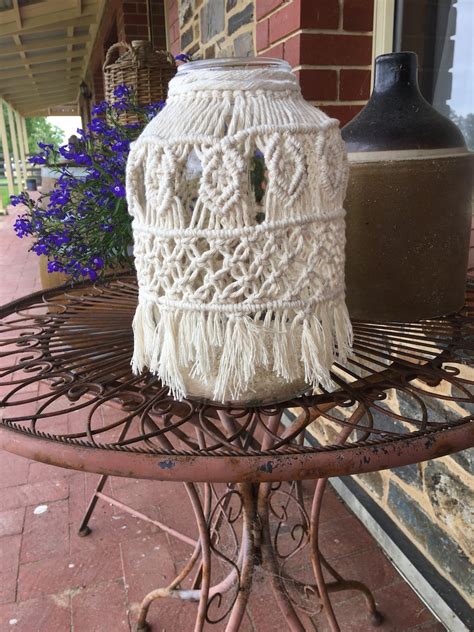 Large Macrame Jar Od1 Piney Ridge Farm