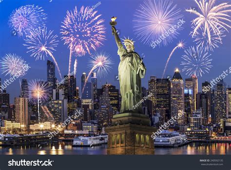 Fireworks Statue Of Liberty Over 483 Royalty Free Licensable Stock