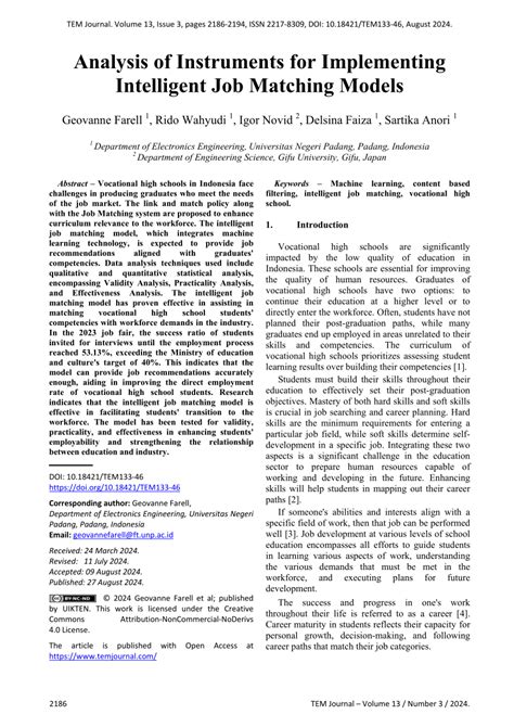 Pdf Analysis Of Instruments For Implementing Intelligent Job Matching