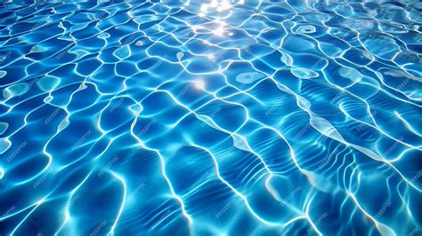 Swimming Pool Surface With Light Reflection And Water Ripple Patterns
