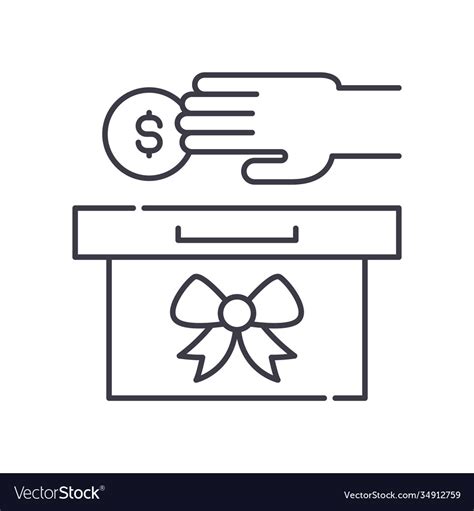 Tithe Icon Linear Isolated Thin Royalty Free Vector Image