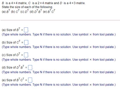 Solved B Is A X Matrix C Is A X Matrix And D Is A X Chegg Com