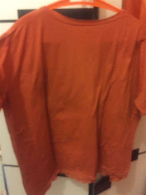 Kaos Model Lebar Warna Oranye Bata Fesyen Wanita Pakaian Wanita