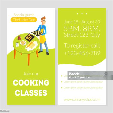 요리 수업 카드 템플릿 요리 학교 디자인 요소 배너 초대장 바우처 전단지 쿠폰 벡터 일러스트 교육에 대한 스톡 벡터 아트 및 기타 이미지 Istock
