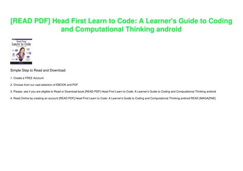 Ppt Read Pdf Head First Learn To Code A Learners Guide To Coding And Computation
