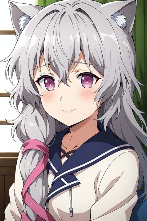 Download Anime Girlwith Silver Hairand Wolf Ears Wallpaper