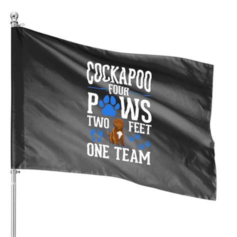 Cockapoo Four Paws Two Feet One Team Cockapoo7 House Flags Sold By Georgecarroll28529 Sku