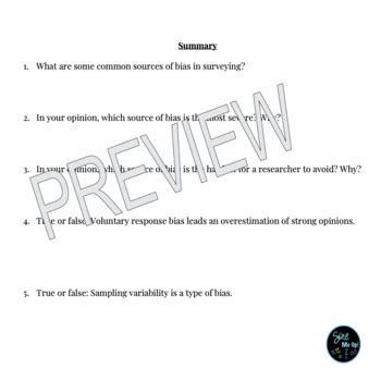 AP Statistics Full Lesson Sources Of Bias Guided Notes And Practice Digital PDF