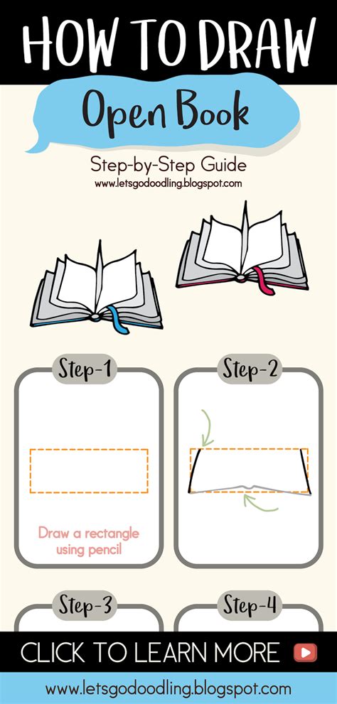 How To Draw Open Book Easy Step By Step Drawing Tutorial