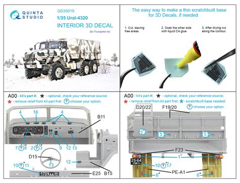 135 Ural 4320 3d Printed And Color Interior Military Upgrade Set 135