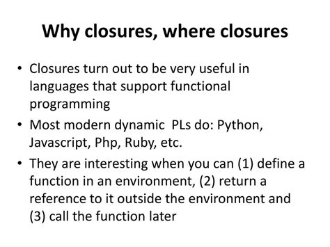 Variables Environments And Closures Ppt Download