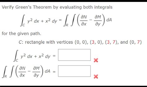solved verify green s theorem by evaluating both integrals