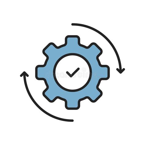 Easy Integration Icon With Gear And Tick Stock Vector Illustration Of Automation Cogwheel