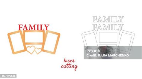레이저 절단을위한 비문 패밀리와 사진 프레임 사진 프레임의 콜라주 나무와 금속 템플릿 레이저 커팅 머신 성 발렌타인 데이 또는