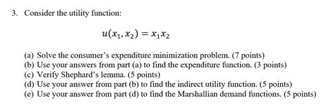 Solved 3. Consider the utility function: u(x1,x2)=x1x2 (a) | Chegg.com