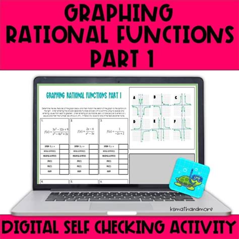 Graphing Rational Functions Part 1 Digital Practice By Ks Math And More