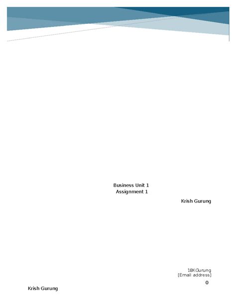 Unit 1 Asgn 1 Csca 0 Business Unit 1 Assignment 1 Krish Gurung