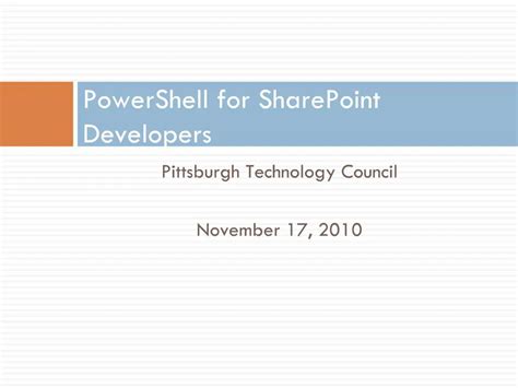 ppt powershell for sharepoint developers powerpoint presentation