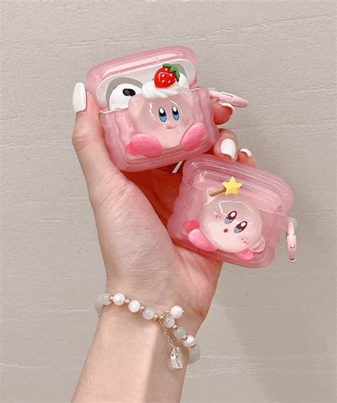 에어팟 별의커비 커비 핑크 캐릭터 파츠 투명 키링 실리콘 특이한 유니크 키치 하이틴 귀여운 심플 커플 우정 이어폰 애플 케이스 에어팟케이스 1세대 2세대 프로 3세대 에이블리