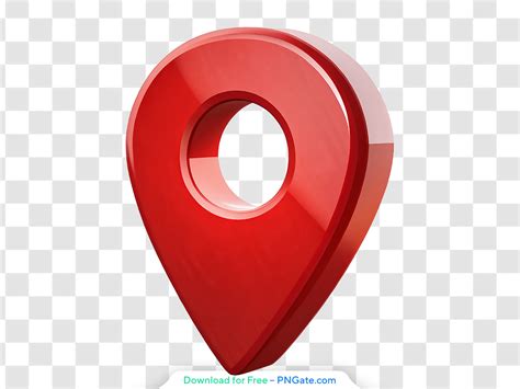 3d Red Location Pin With Reflections Free Png Pngate