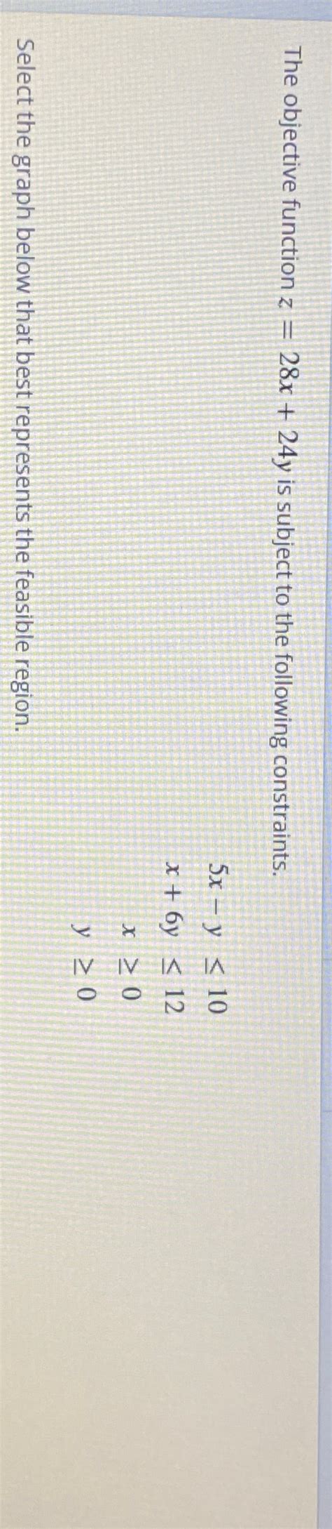 Solved The Objective Function Z28x24y ﻿is Subject To The