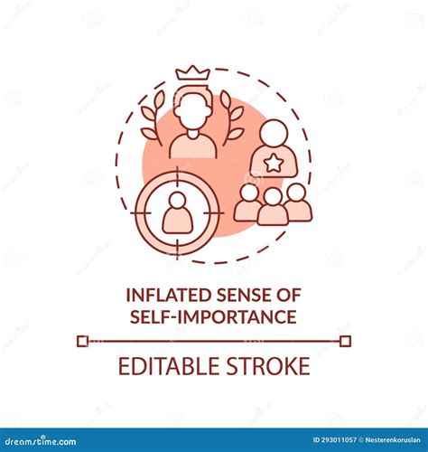 2d Line Icon Inflated Sense Of Self Importance Concept Stock Vector Illustration Of Thin